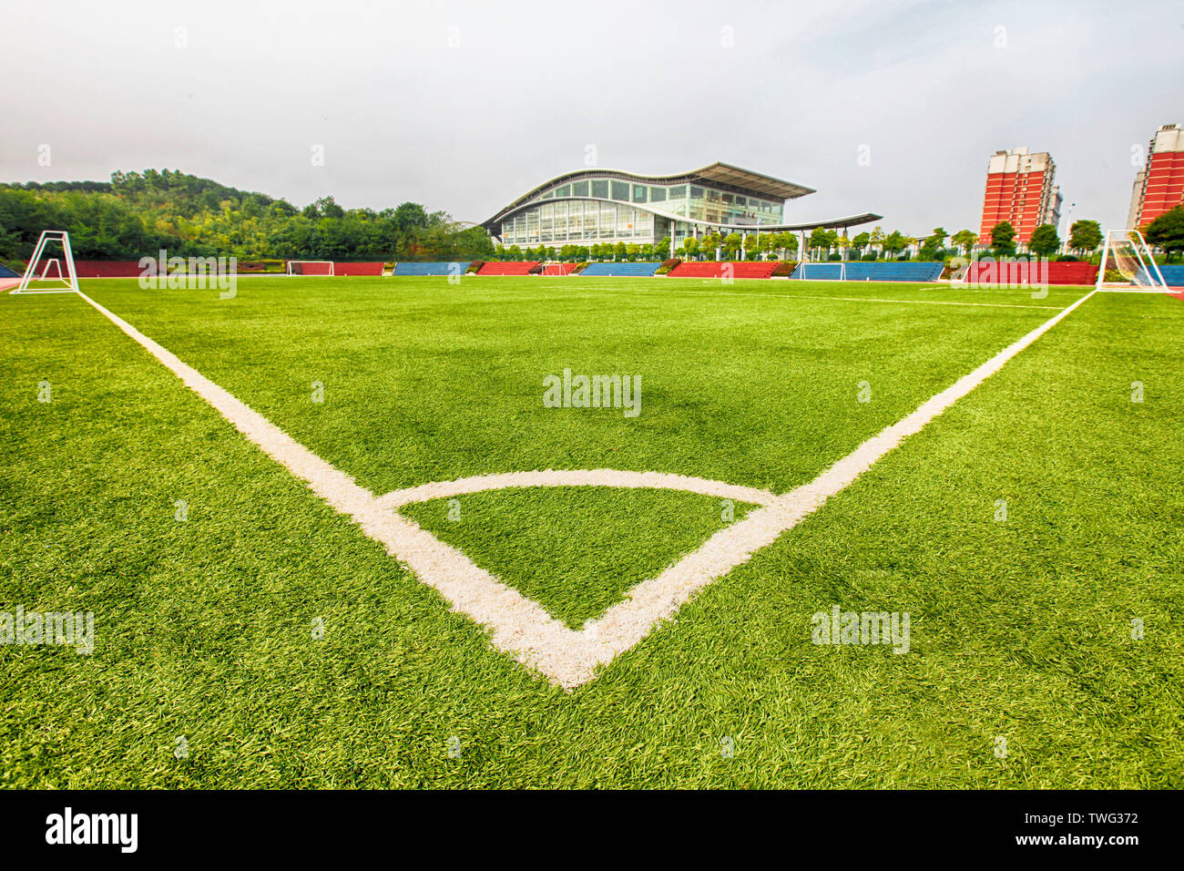 Football dry grass stadium hi-res stock photography and images - Alamy