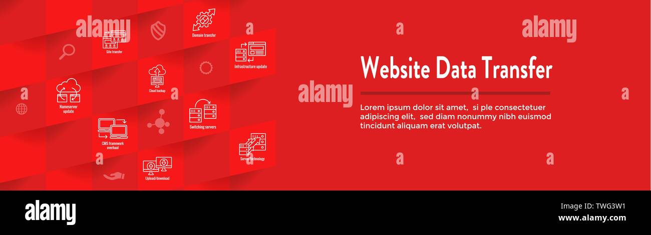 Website Data Transfer Icon Set - Web Header Banner Stock Vector Image ...