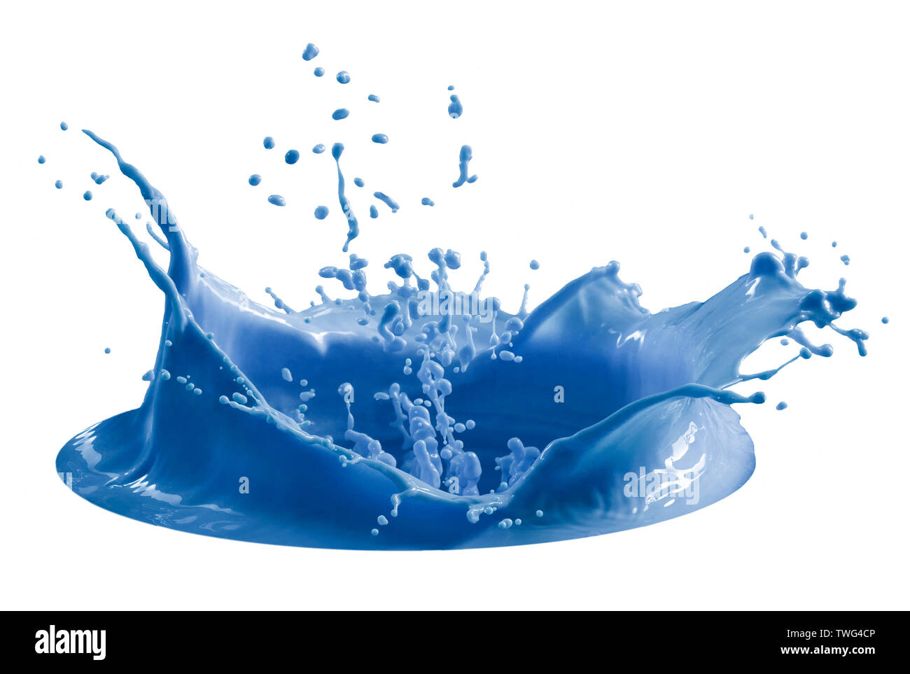 dark blue paint splash isolated on white background Stock Photo - Alamy