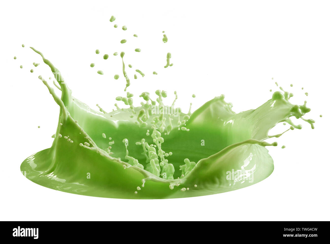 green paint splash isolated on white background Stock Photo - Alamy