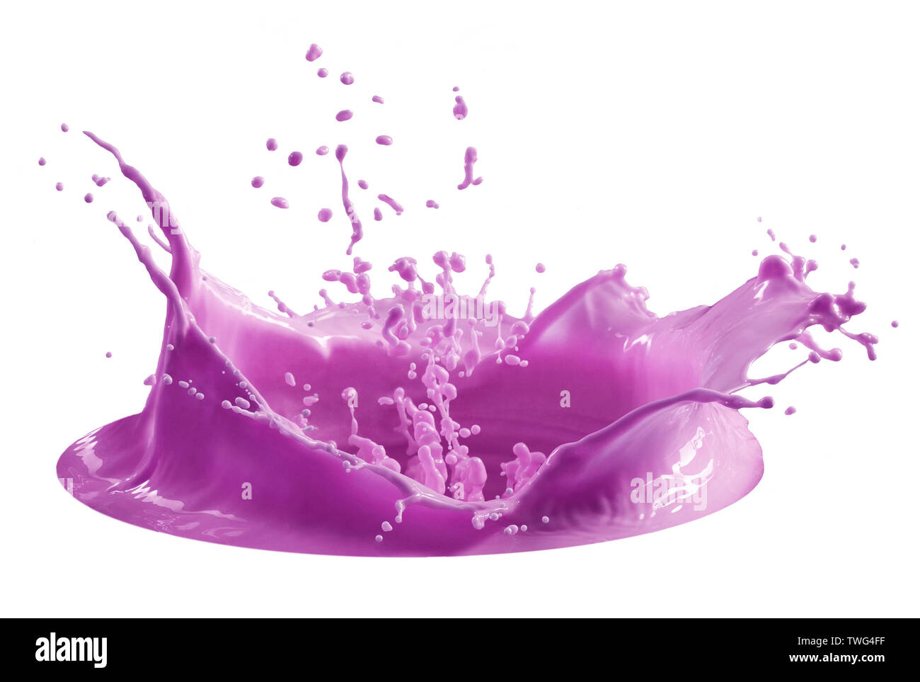 purple paint splash isolated on white background Stock Photo - Alamy