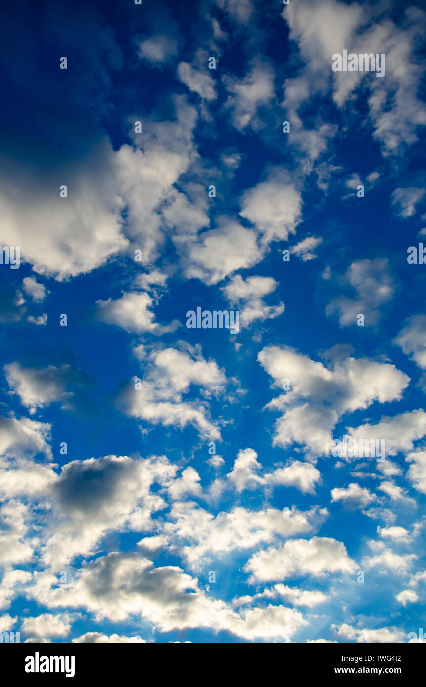 Blue sky background with gray clouds Stock Photo - Alamy