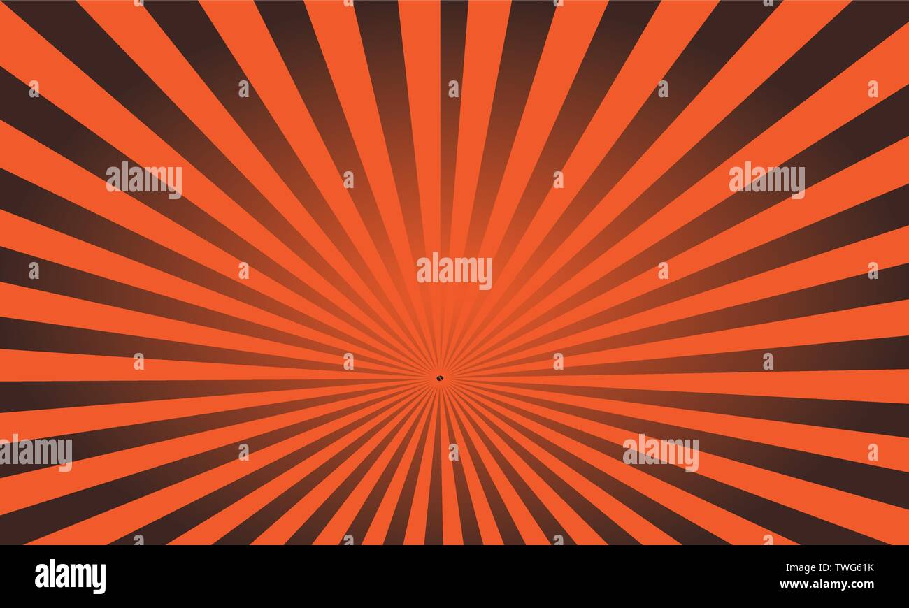 Vector pop art colorful rays background. Black and orange Stock Vector ...