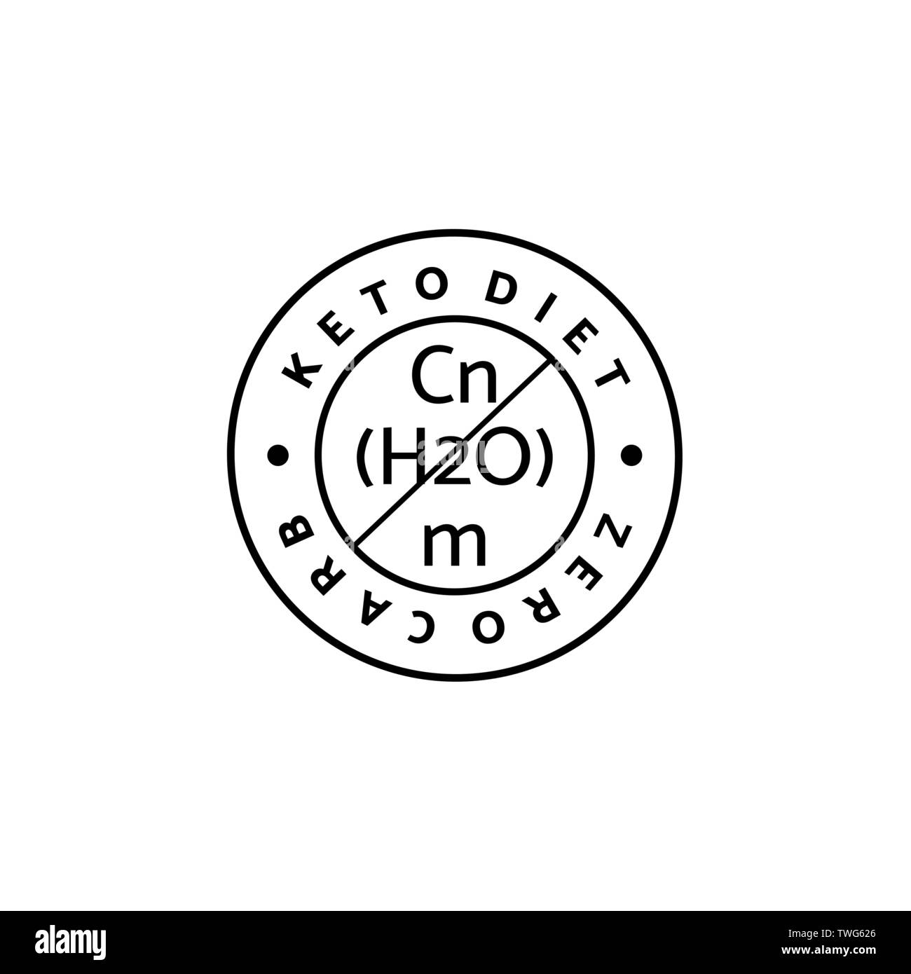 Ketogenic Diet Round Logo Line Style. Minimalistic Icon from carbs and ...