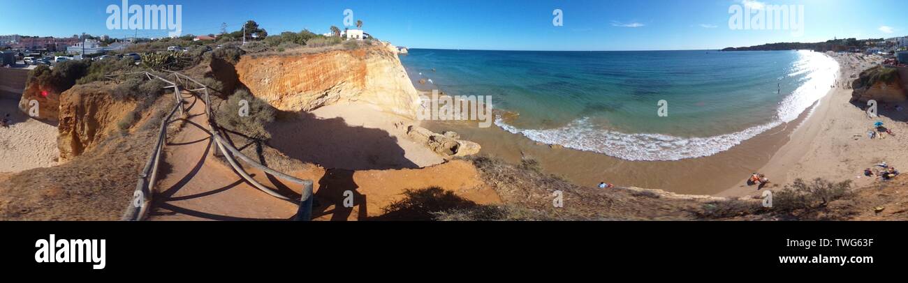 South Portugal Panoramic views of the beach, shore, ocean and cliffs ...