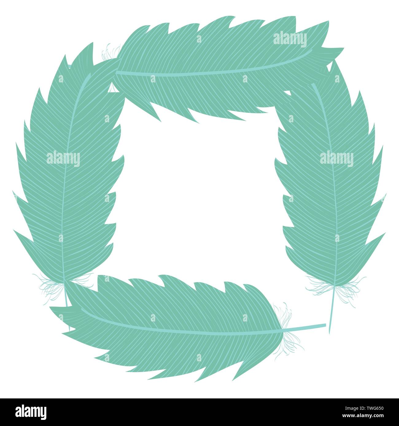circular bohemian frame with feathers vector illustration design Stock ...