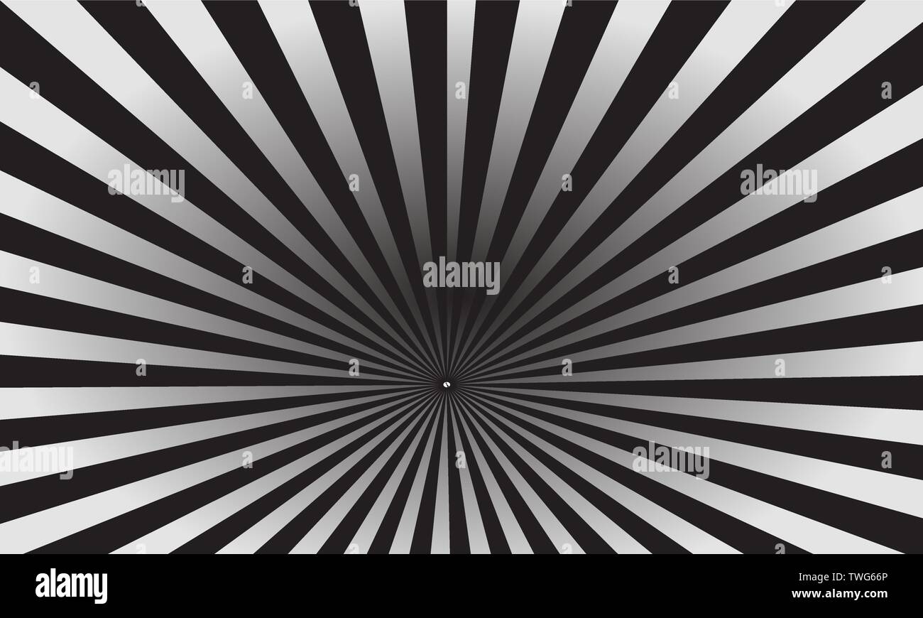 Vector pop art colorful rays background. Black rays on a white ...