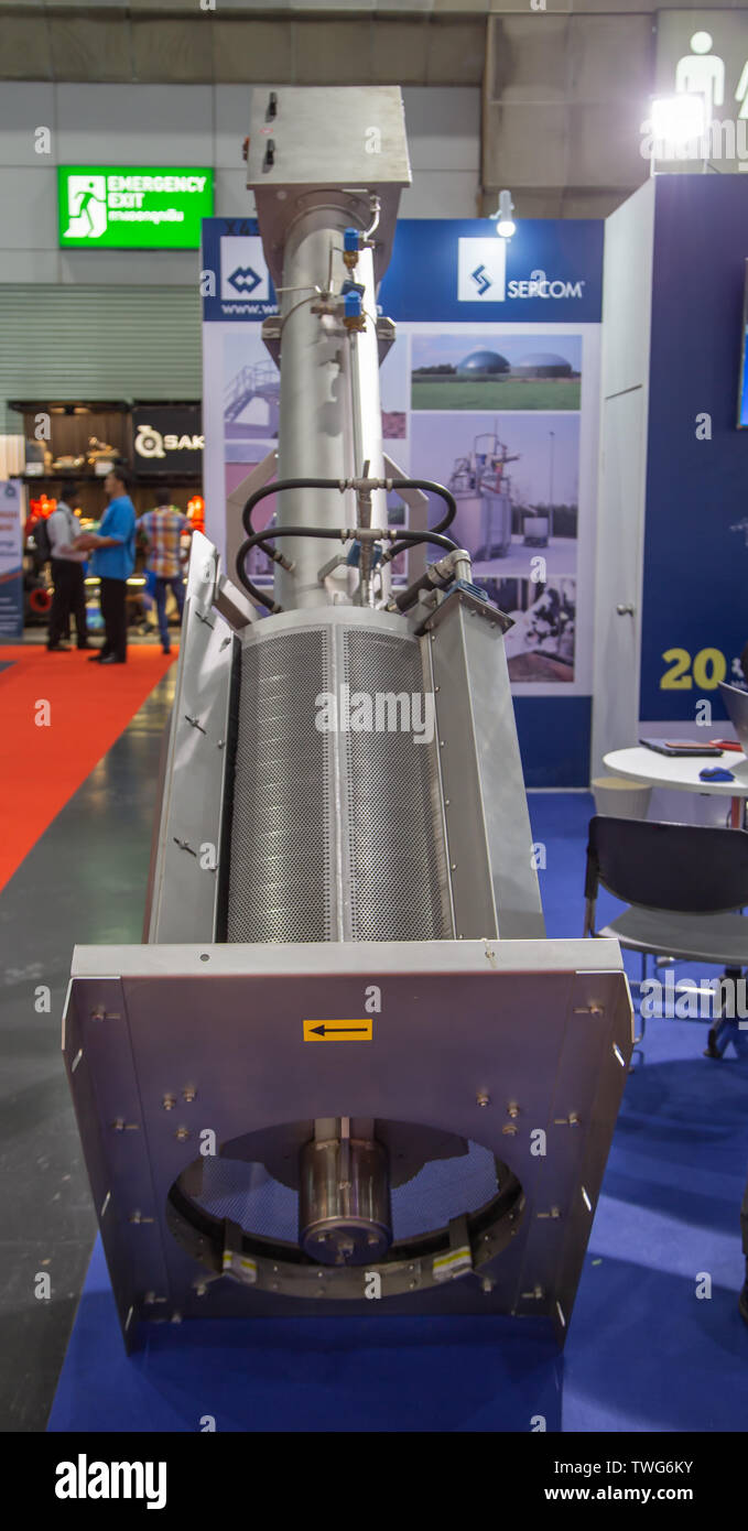 Bangkok, Thailand - June 6, 2019: Solid Liquid screw press separator ...