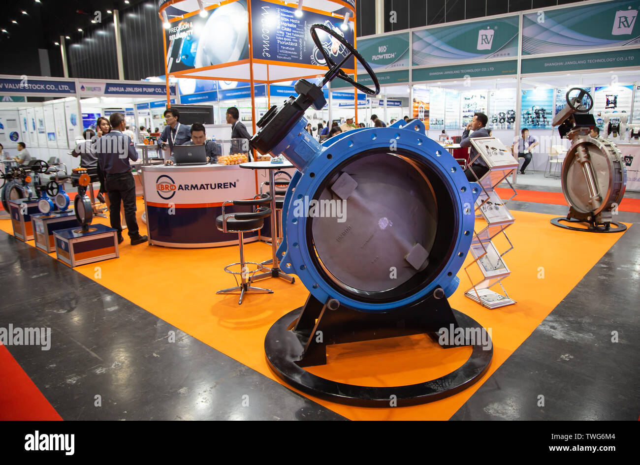 Bangkok, Thailand - June 6, 2019: Large butterfly valve handwheel ...