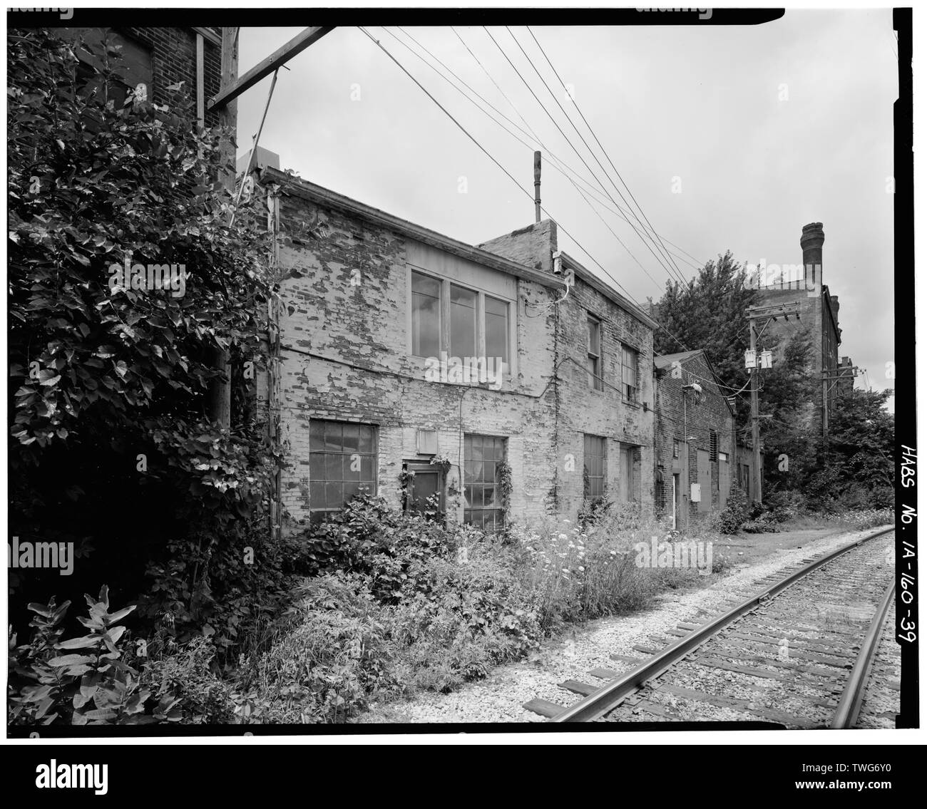 Industrial view railroad track Black and White Stock Photos & Images ...