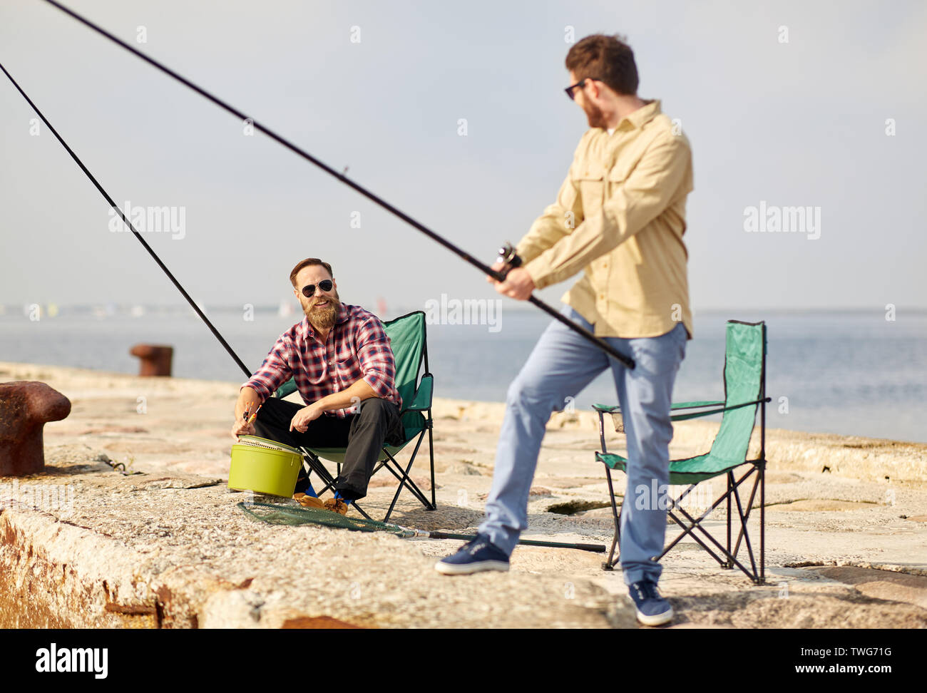 Happy fisher man hi-res stock photography and images - Alamy