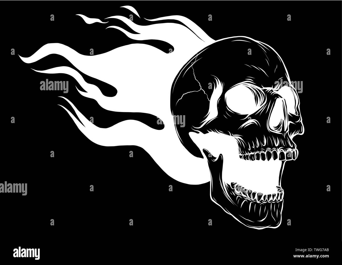 Skull Flames Background