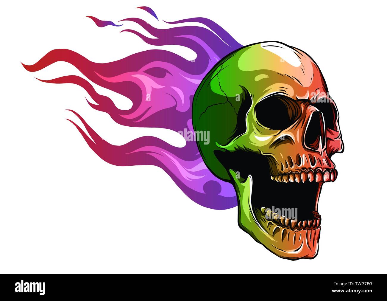 Flaming human skull hi-res stock photography and images - Alamy