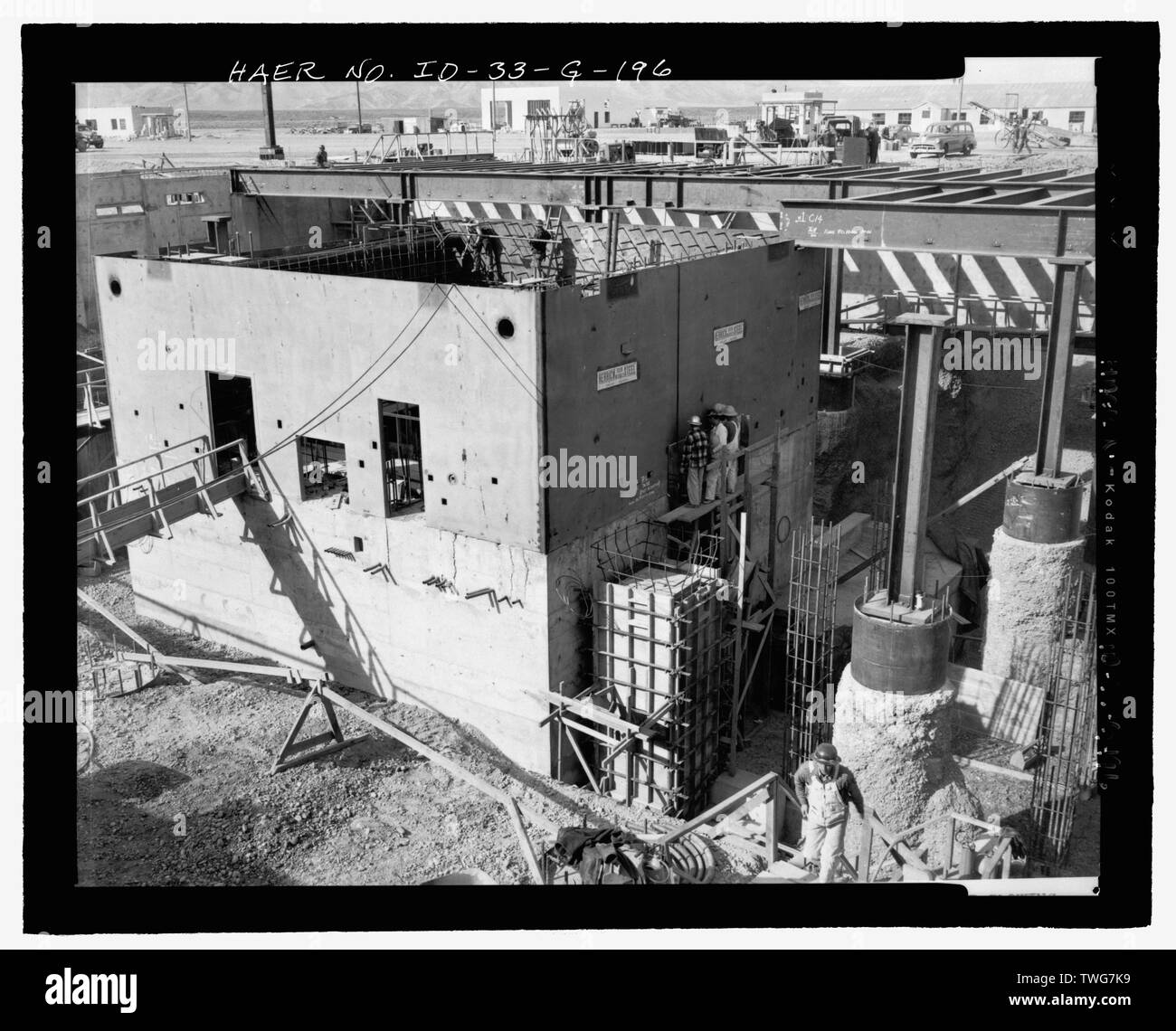 REACTOR BASE, SOUTHEAST CORNER. INTERIOR WILL CONTAIN REACTOR TANK ...