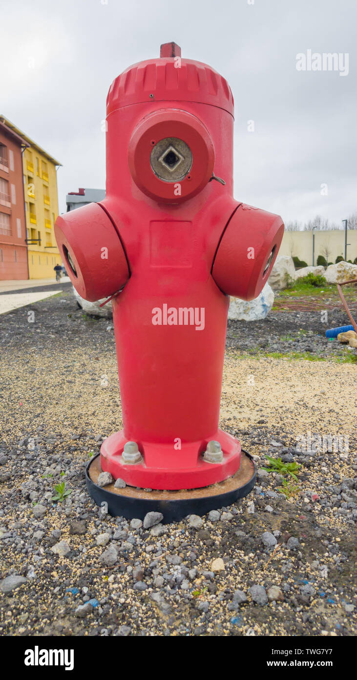 Old red French fire hydrant Stock Photo - Alamy