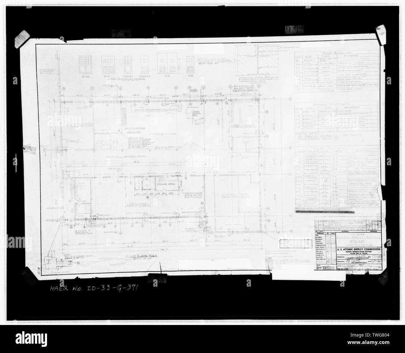 REACTOR SERVICES BUILDING, TRA-635. FIRST FLOOR PLAN. MOCK-UP AND ...
