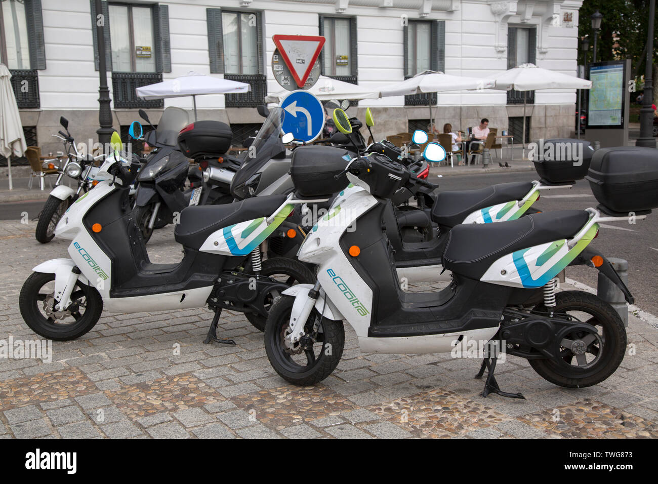 Ecooltra Electric Scooters, Plaza de Oriente Square; Madrid; Spain ...