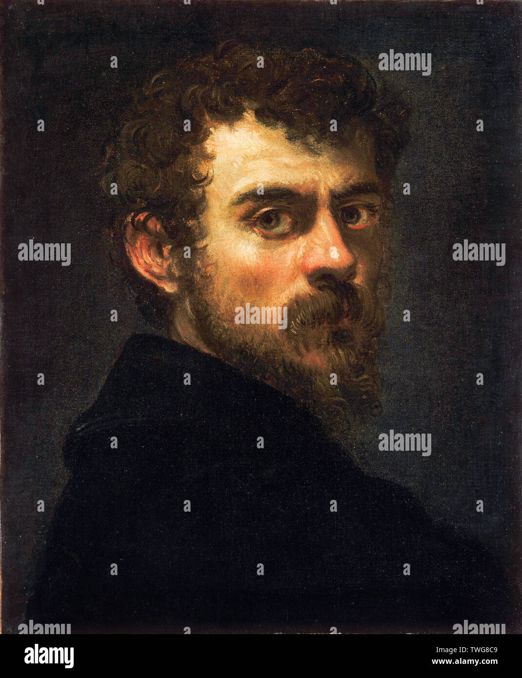 Jacopo Tintoretto, Self-portrait, painting, circa 1547 Stock Photo - Alamy