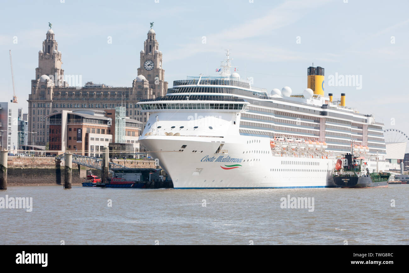 Cruise,ship,Costa Mediterranea,boat,River Mersey,Liverbirds,iconic ...