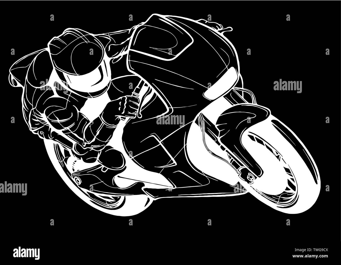 a Motorcycle racer sport vector illustration design Stock Vector Image ...