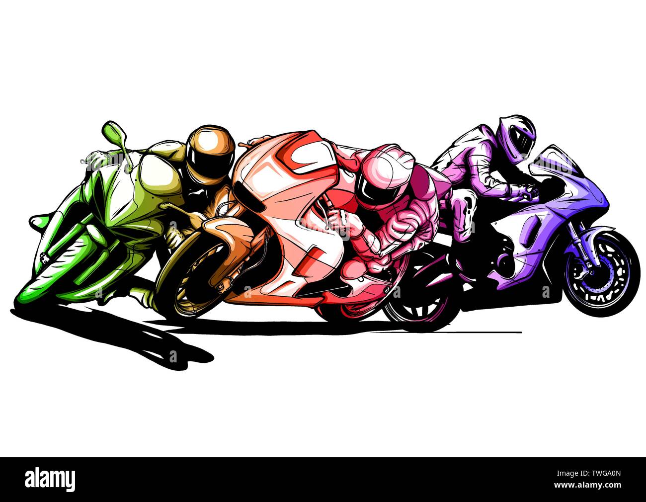 vector illustration Sport superbike motorcycle with struments Stock ...