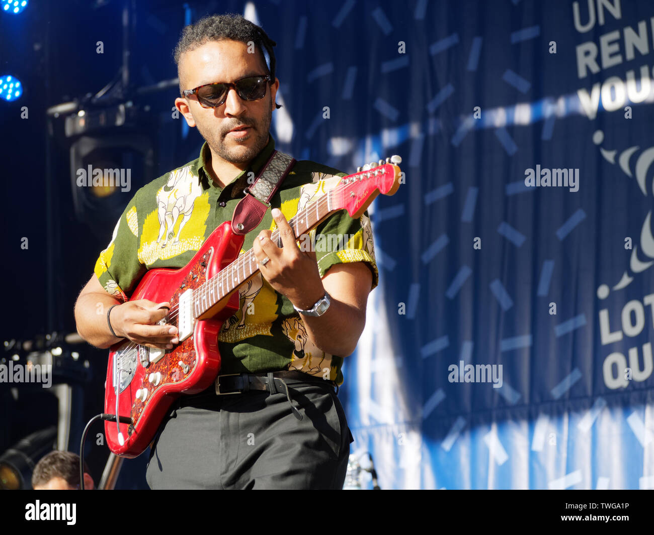 Montreal, Canada. French singer Palentine of France performs on stage ...