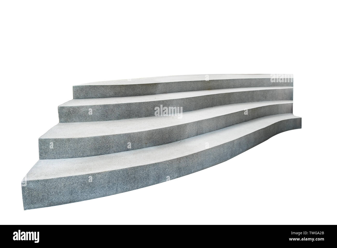 Stone stairs design curve modern,isolated on background Stock Photo - Alamy