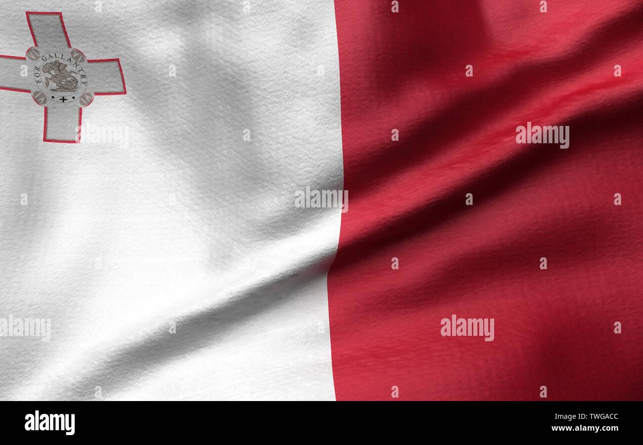 3D Render of Malta Flag Stock Photo - Alamy