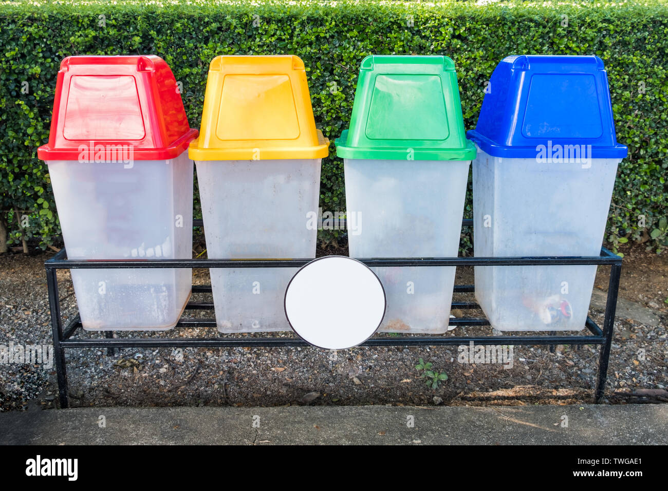 Color coded trash bins waste hi-res stock photography and images - Alamy