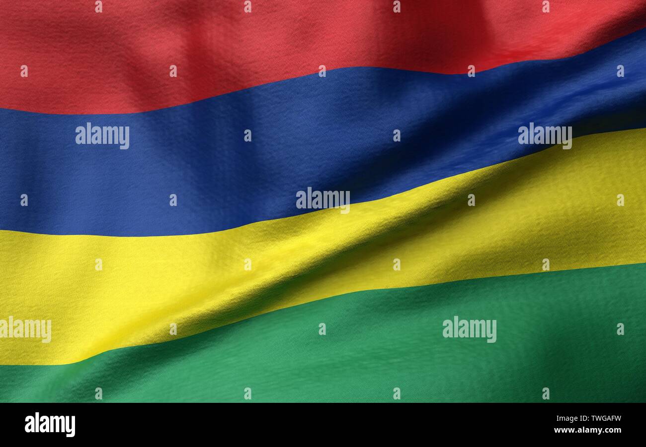 3D Render of Mauritius Flag Stock Photo - Alamy