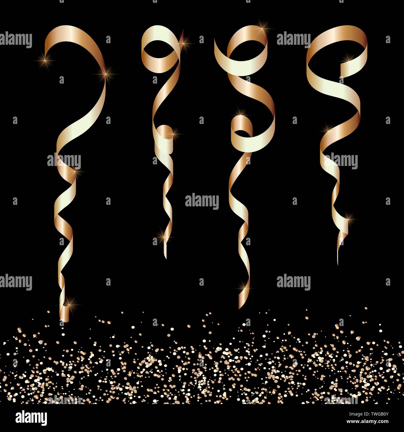 New Years Confetti Black Background