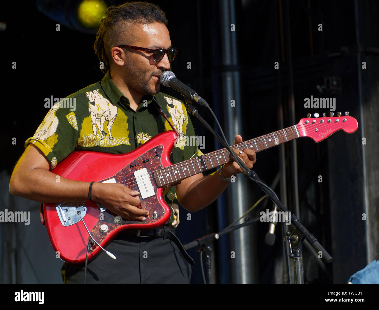 Montreal, Canada. French singer Palentine of France performs on stage ...