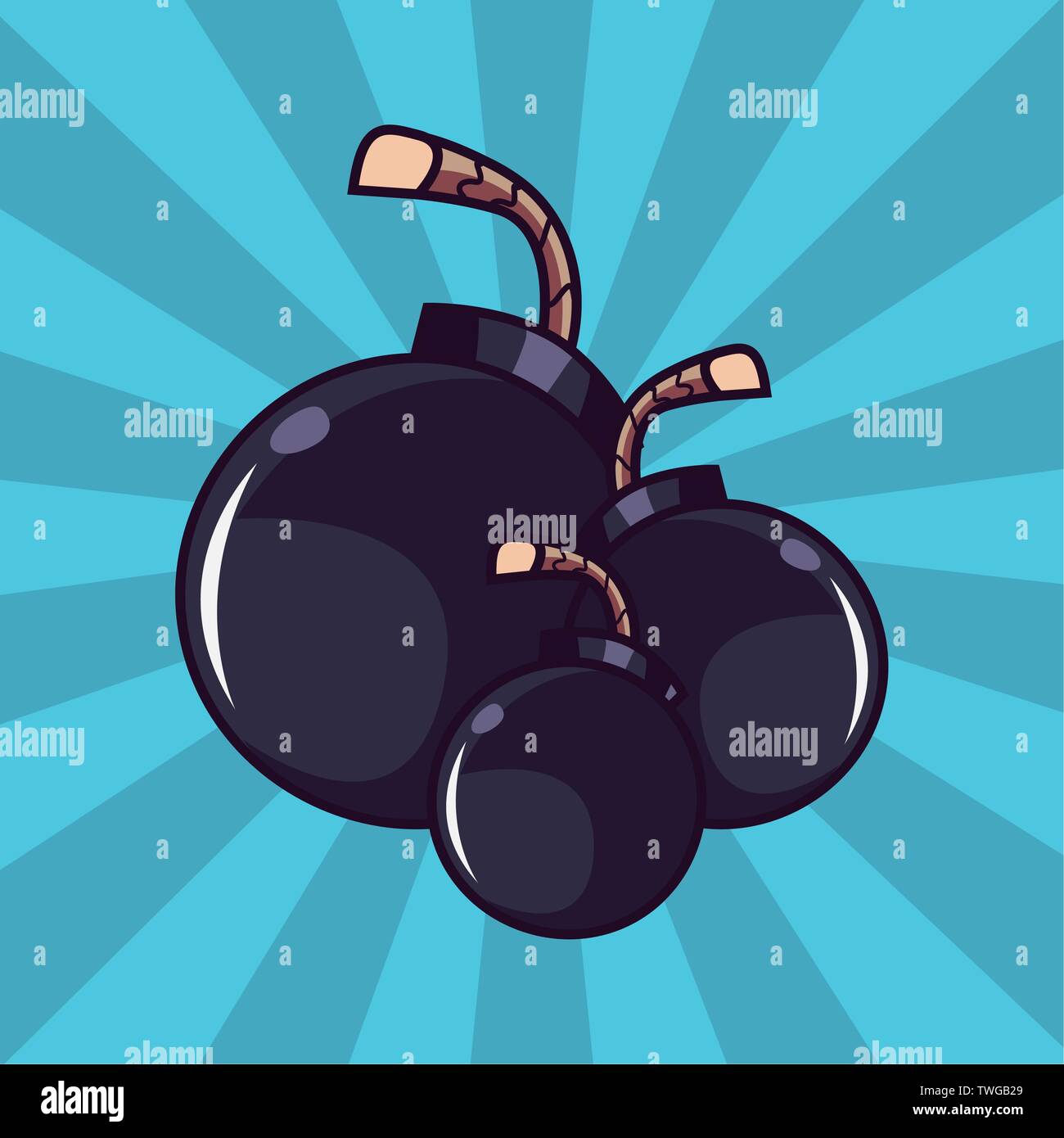 comic bombs explosion pop art white background vector illustration ...