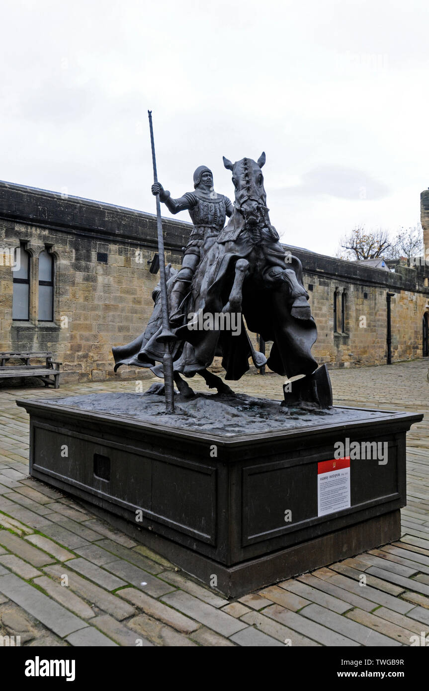 Equestrian statue of a medieval Knight ,Harry Percy, 'Hotspur' at ...