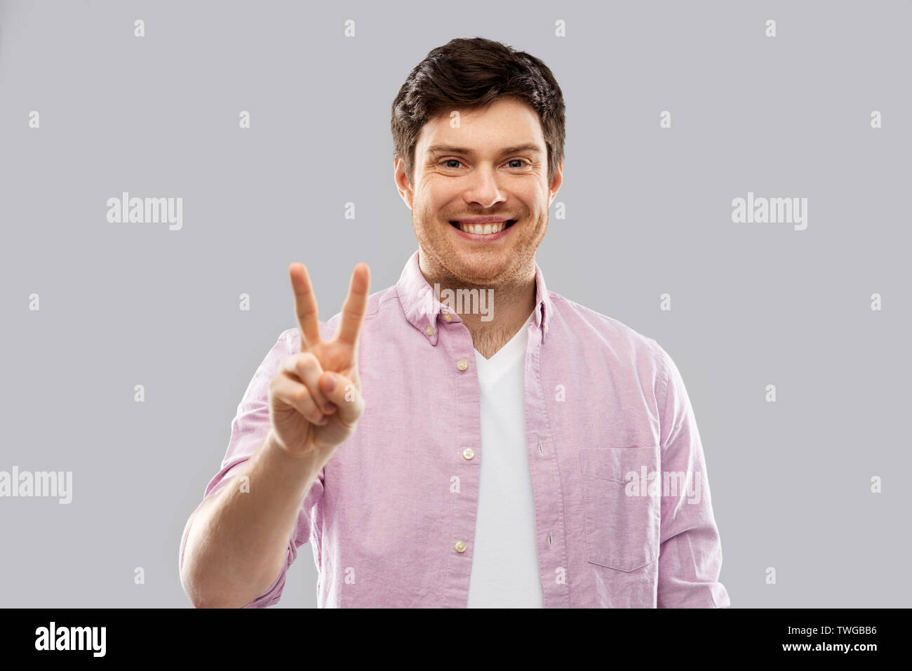 Two fingers v sign hi-res stock photography and images - Alamy