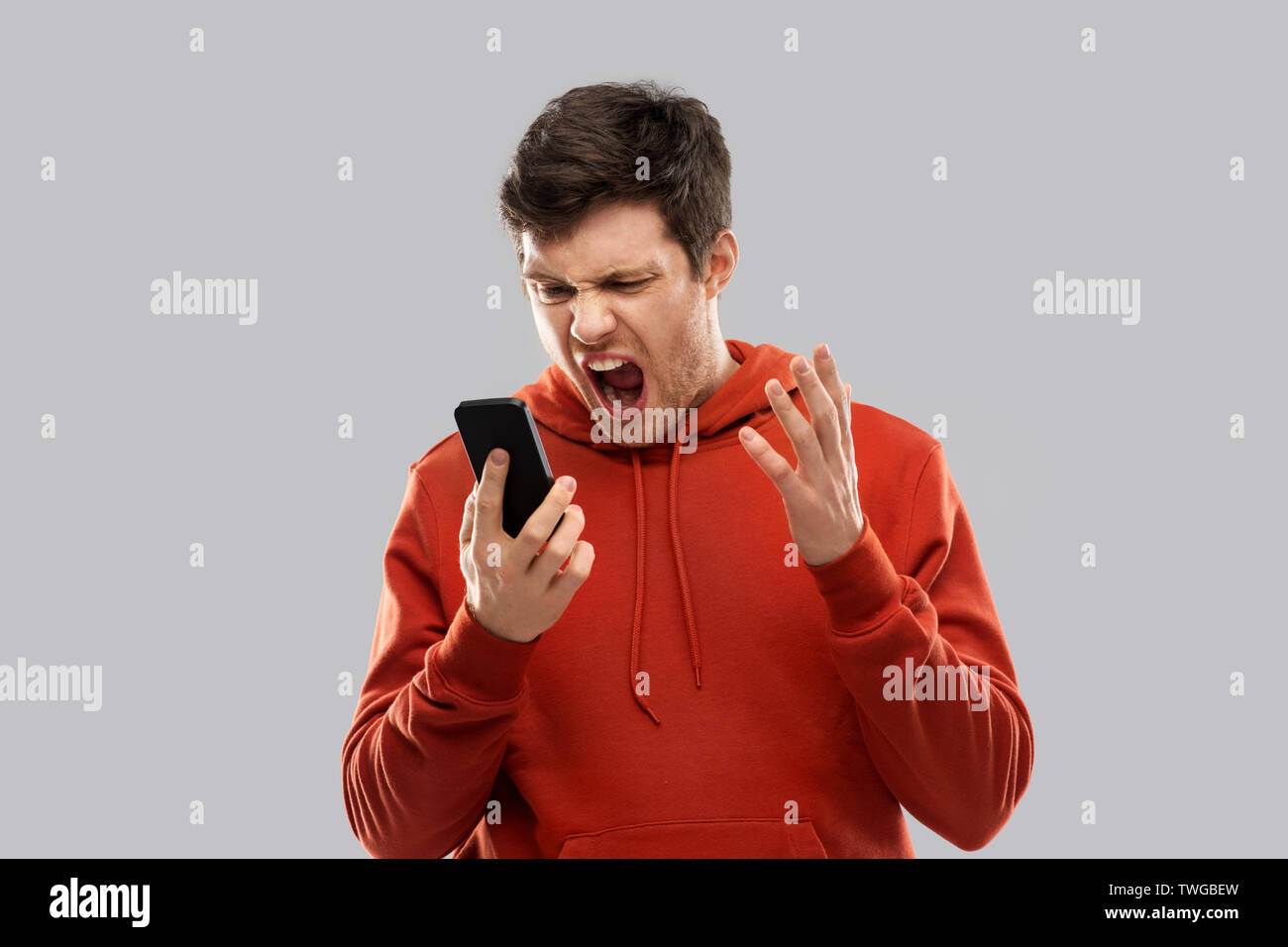 Angry man screaming talking hi-res stock photography and images - Alamy