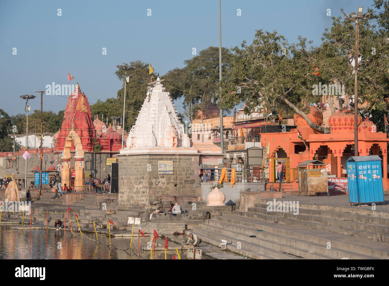 Ghats of Narmada river Stock Photo - Alamy