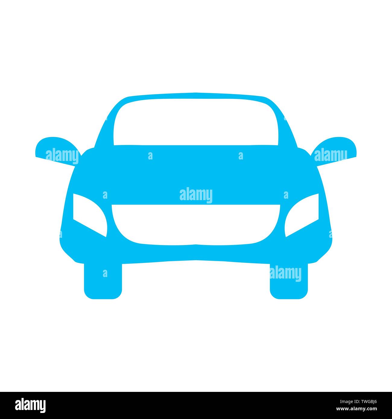 car vehicle front view white background vector illustration Stock ...