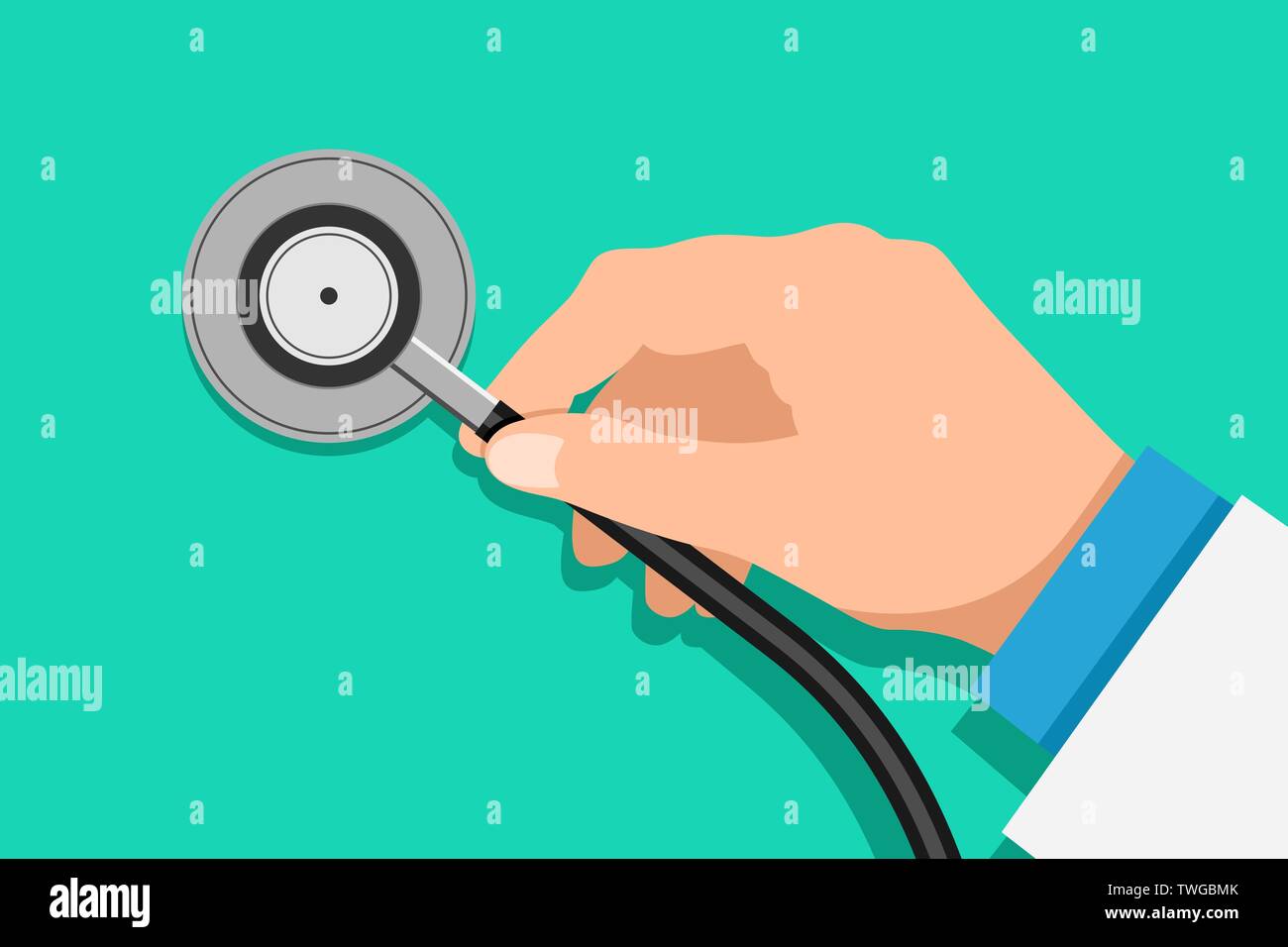 Doctor hand holding stethoscope. Medical equipment inspection ...