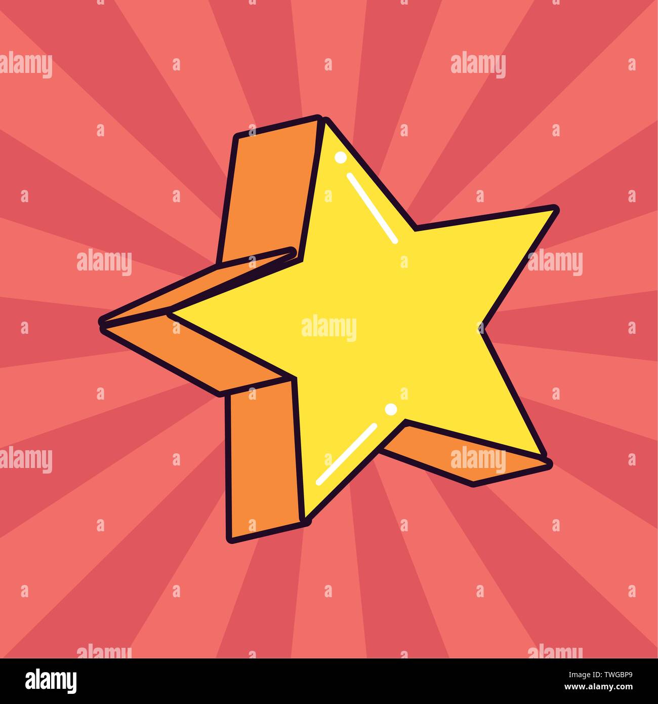 star comic pop art on white background vector illustration Stock Vector ...