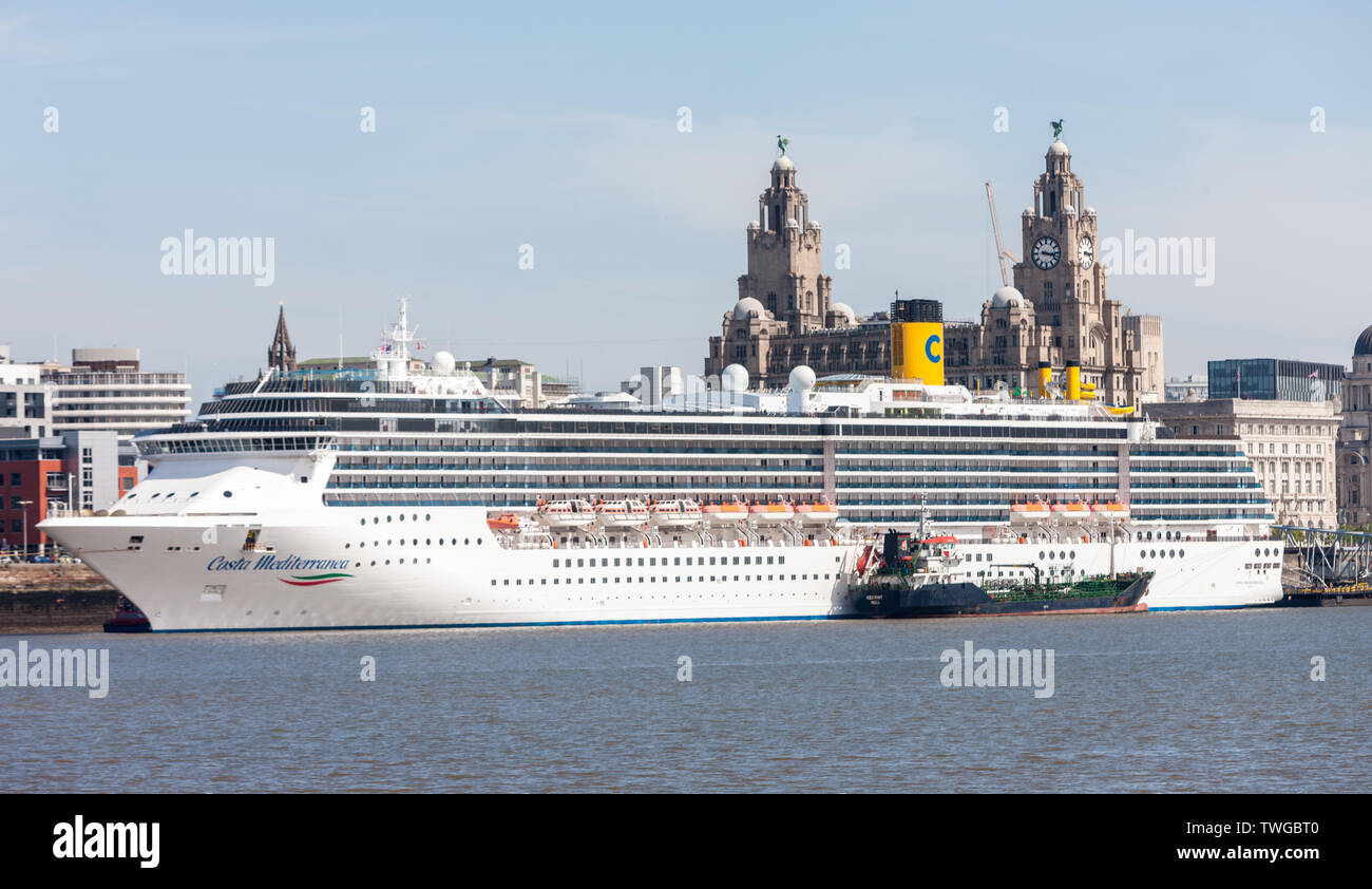 Cruise,ship,Costa Mediterranea,boat,River Mersey,Liverbirds,iconic ...