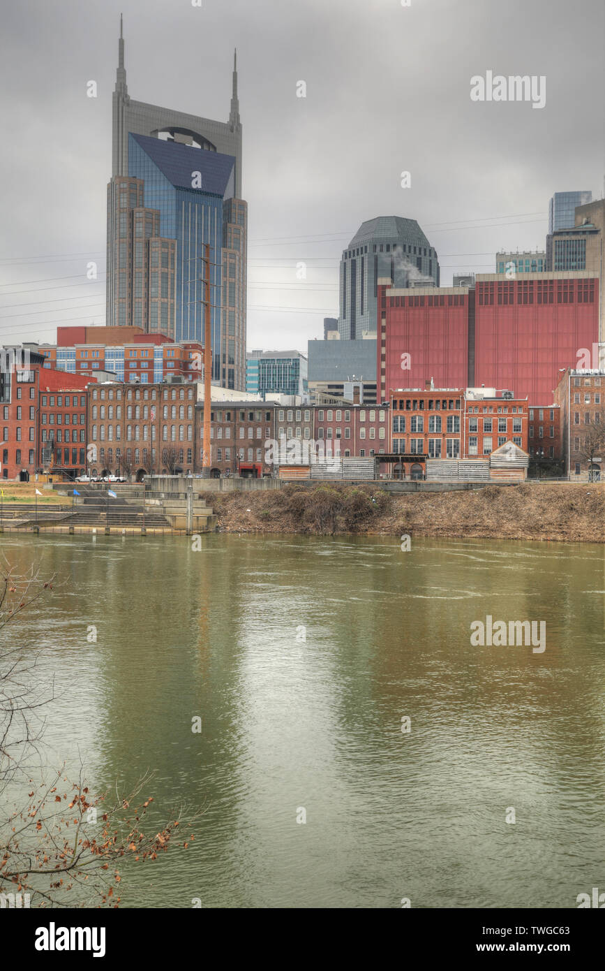 A Vertical view of the Nashville, Tennessee skyline Stock Photo - Alamy