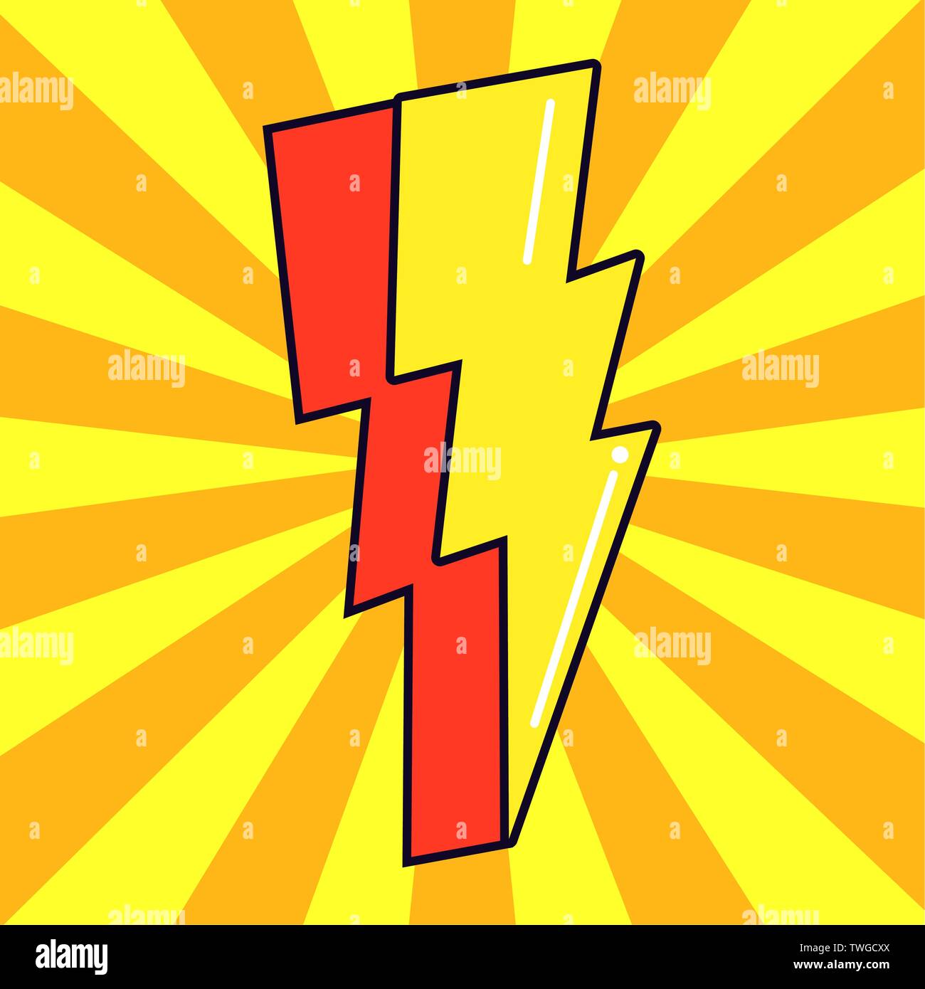 thunderbolt comic pop art on white background vector illustration Stock Vector Image & Art - Alamy