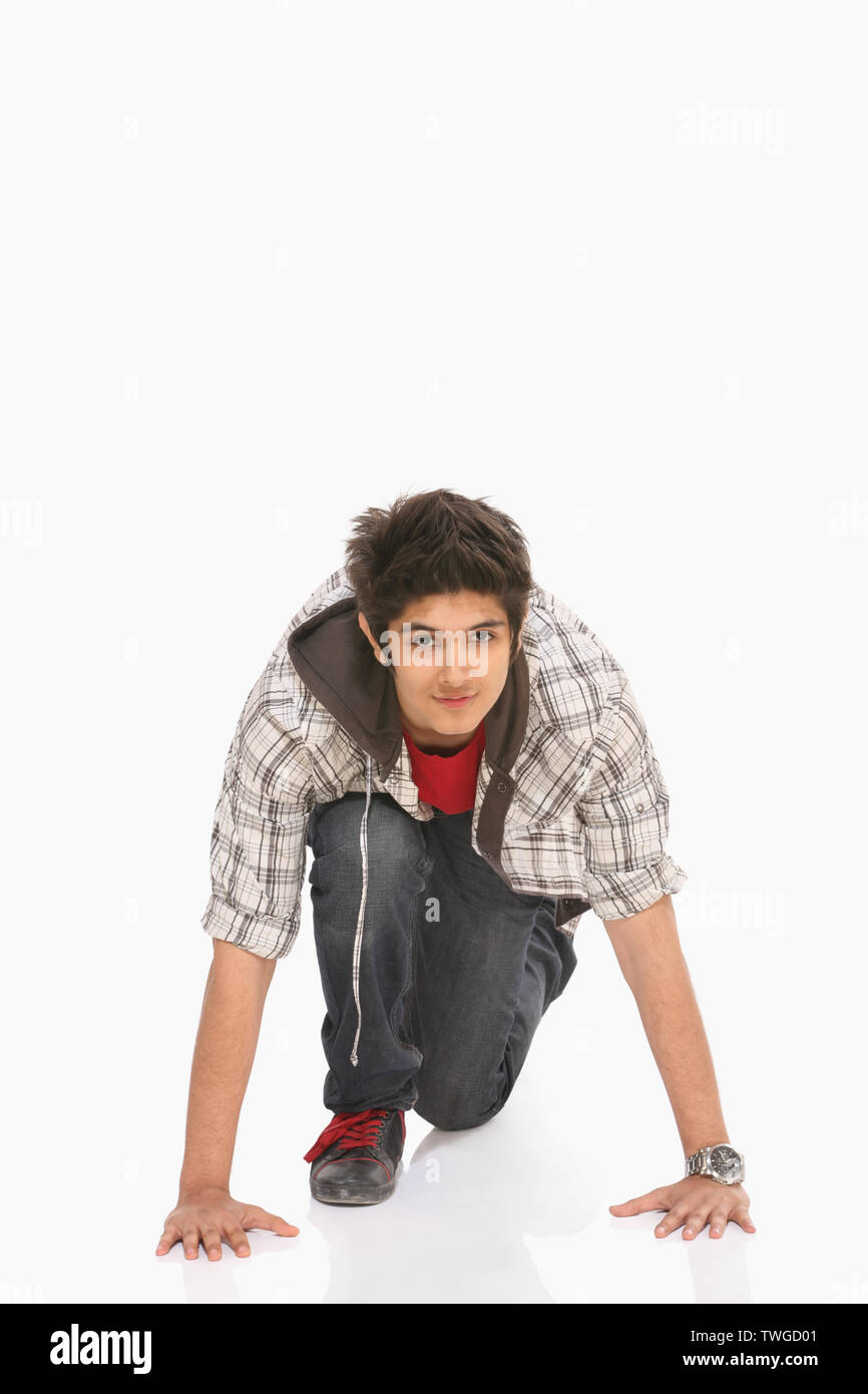 Runner Crouching Starting Block High Resolution Stock Photography and ...