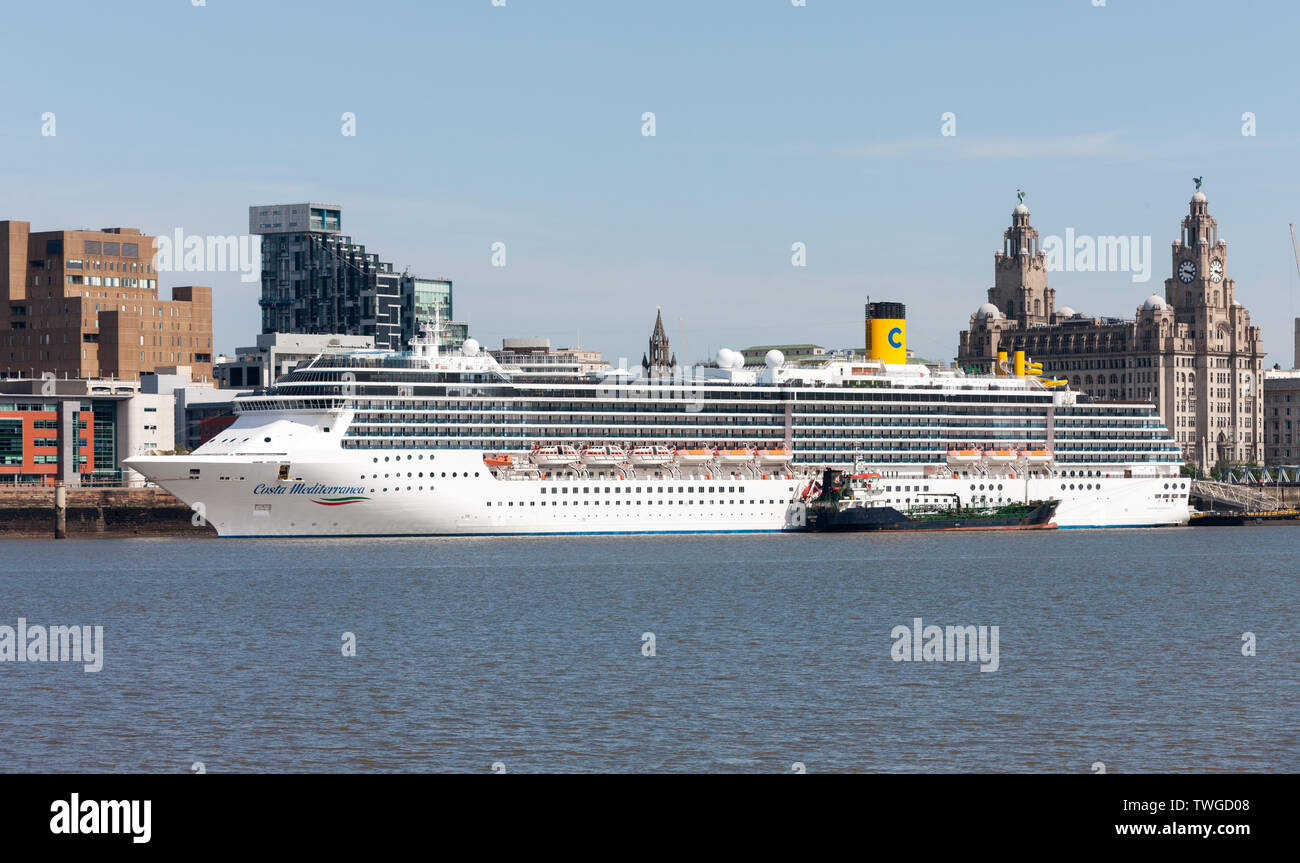 Cruise,ship,Costa Mediterranea,boat,River Mersey,Liverbirds,iconic ...