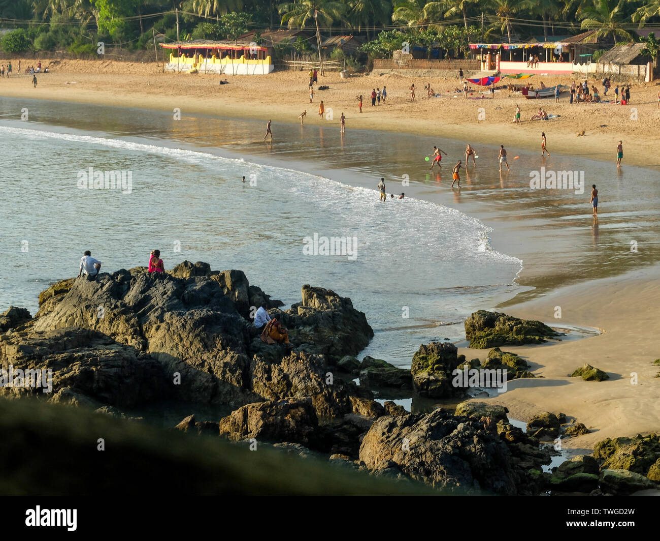 OM BEACH,GOKARNA,KARNATAKA/INDIA-FEBUARY 2ND, 2018:Tourists and ...