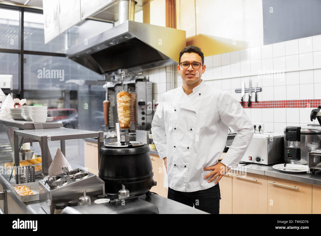 chef at kebab shop Stock Photo - Alamy