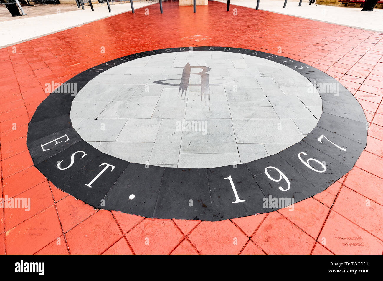 The NBA's Houston Rockets logo laid out in brick outside of their ...