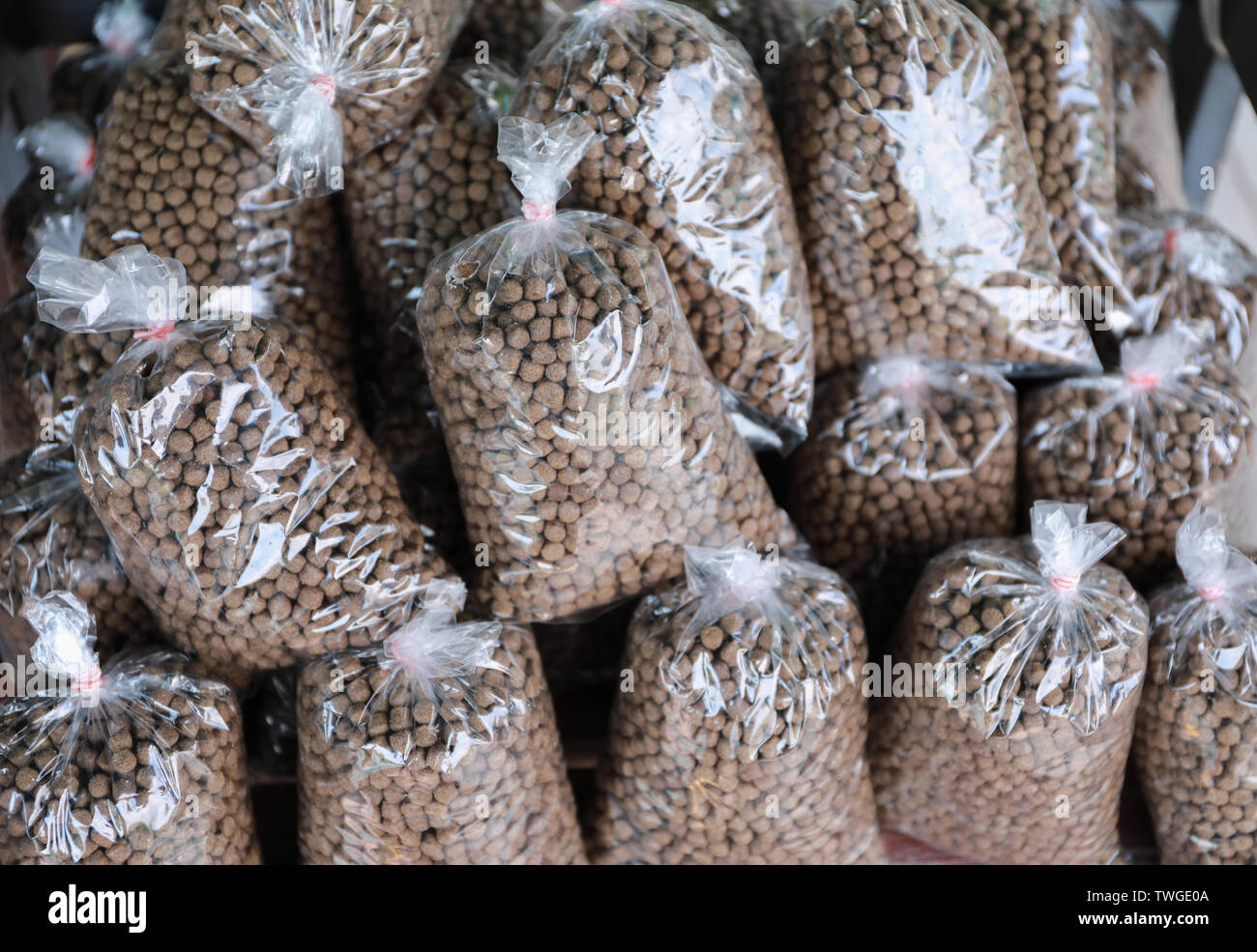 fish food in the plastic bags Stock Photo - Alamy