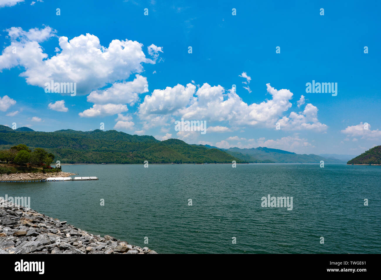 Srinakarin dam, the power station located at Kanchanaburi, Thailand ...